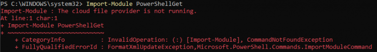 The cloud file provider is not running - PowerShell | Tech Todd